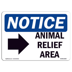 SignMission Animal Relief Area [Right Arrow] Sign with Symbol | Wayfair